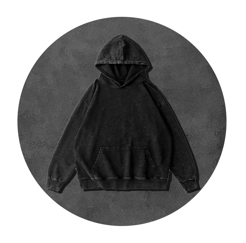 Vintage Do Old Hoodie Print Off Shoulder Loose Men's And Women's Washed ...