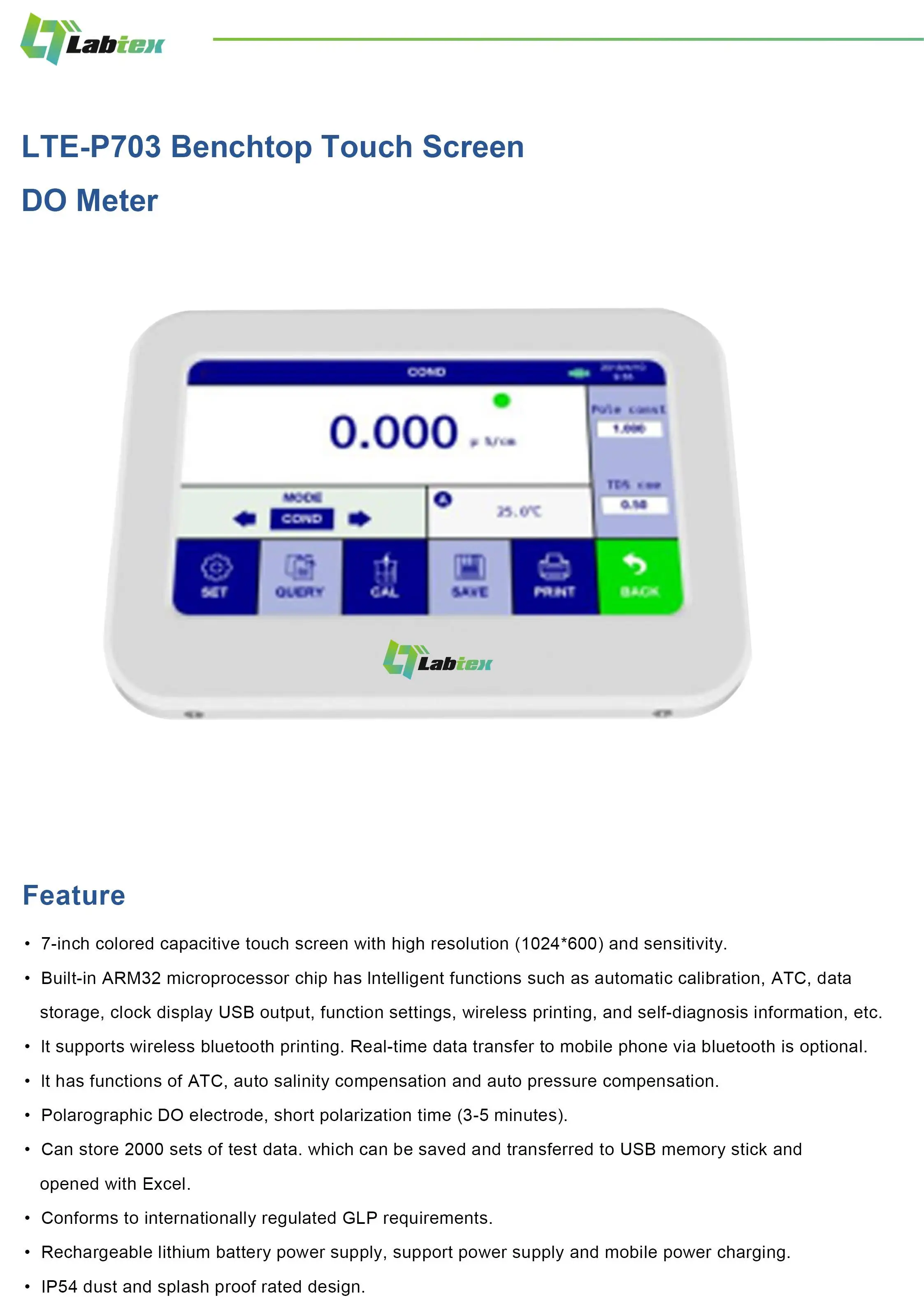 Labtex Lte-p703 Benchtop Touch Screen Do Meter Aquaculture High ...