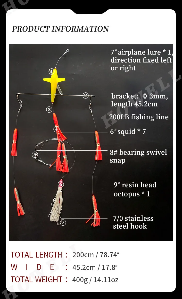 Deep Sea Hard Bait Offshore Trolling Onshore Trolling 7" Bird Lure 6 ...