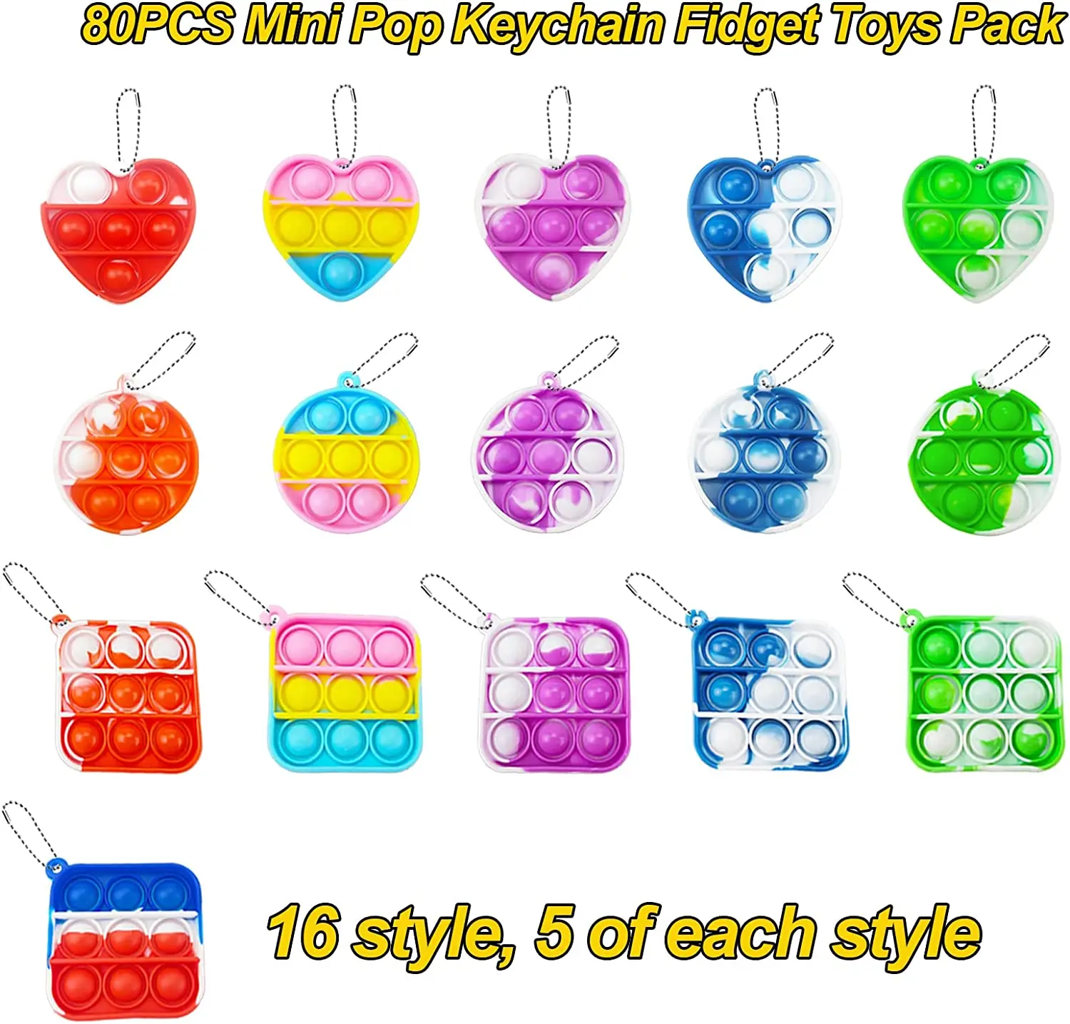 2023 Custom Pop Fidget Toy Keychain Decompression Pop Bubble Sensory ...