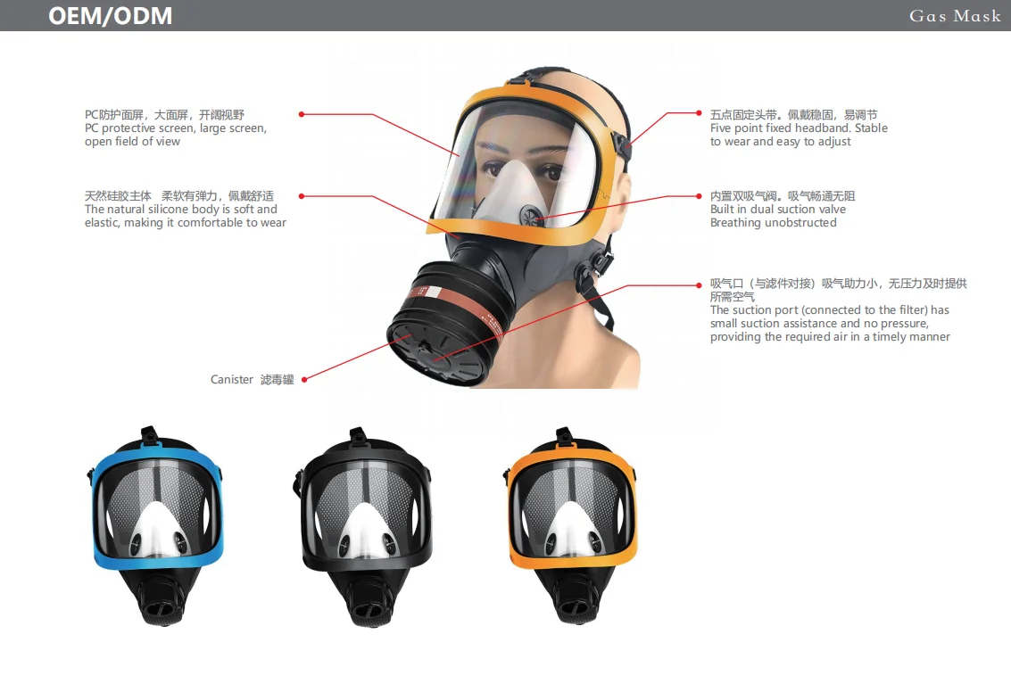 Full Face Mask Fire Escape Smoking Prevent Safety Chemical Gas Hood ...