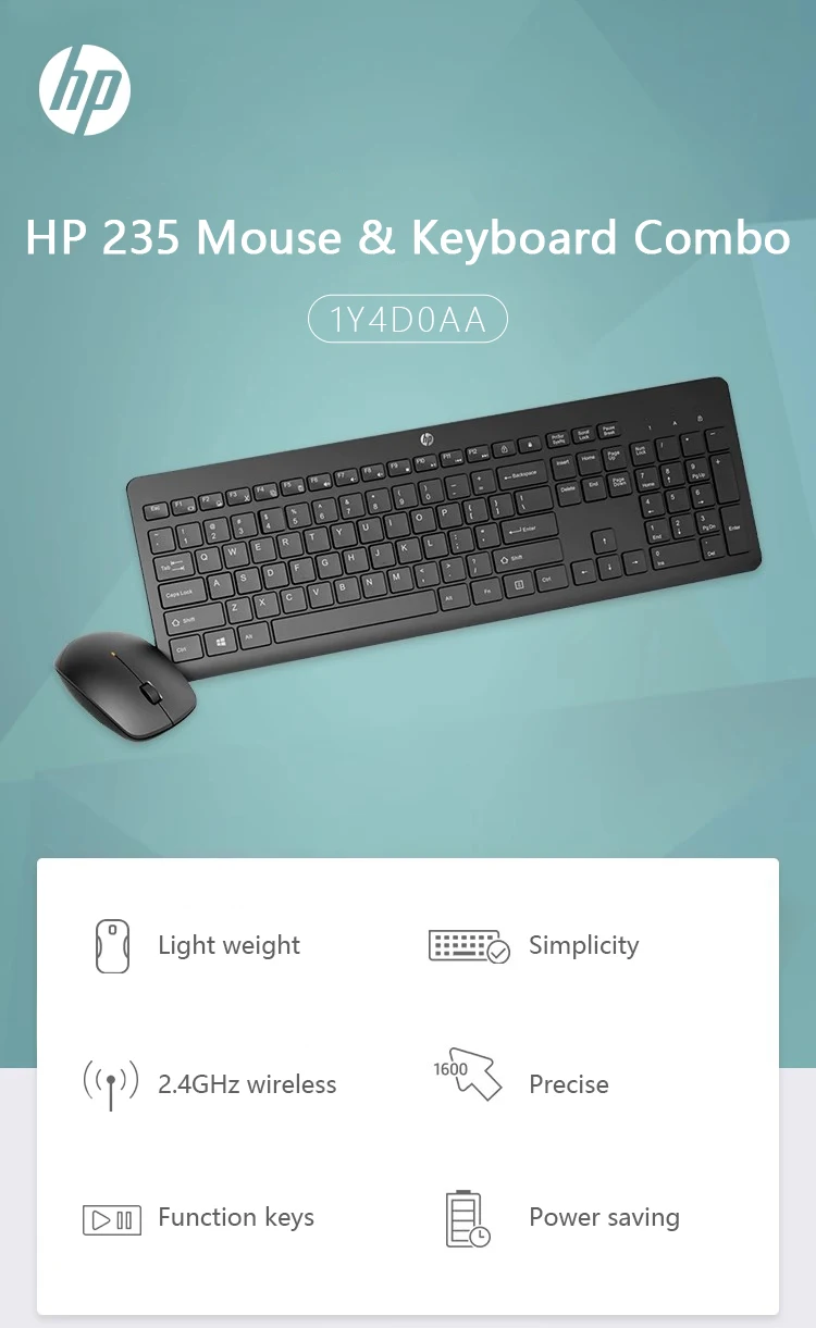 HP 235 Wireless Mouse and Keyboard Combo - Black Edition