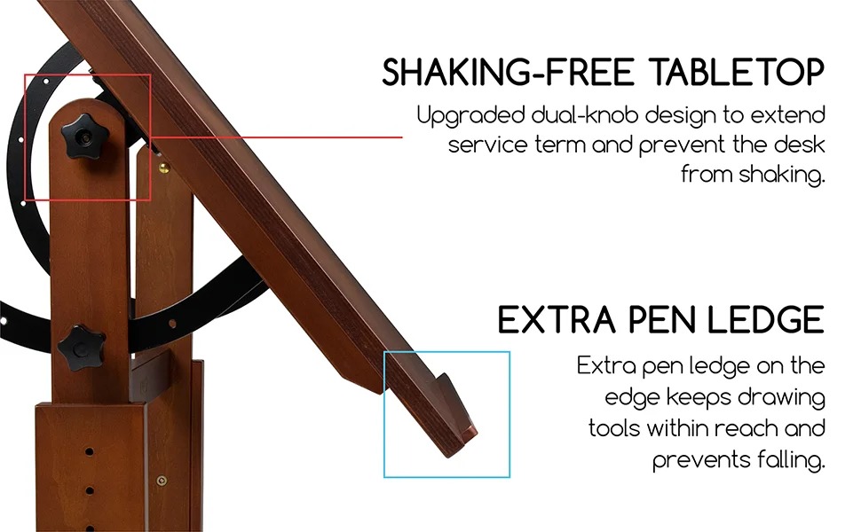 MEEDEN Adjustable Drafting Table & Desk, Extra Large Wood Design, OEM