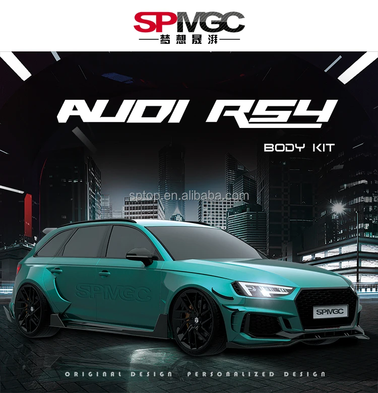 Car Wide Body Kit Designed for Audi RS4 of the Front Rear Lips Wide ...