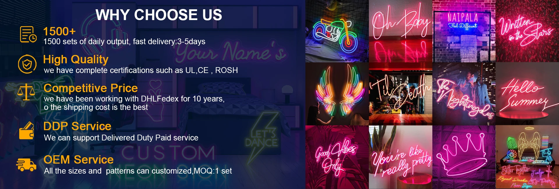 Custom Happy Birthday Neon Light Sign for Events & Decor