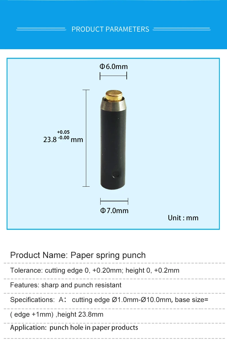 Spring Punch For Paper Product Height 23.8mm Punching Hole Punch And ...