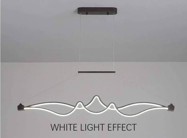 Modern Minimalist Linear Led Strip Hanging Pendant Light For Dining ...