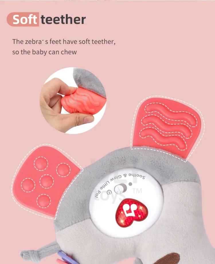 2020 Cartoon Animal Environmental Silicone Teether Baby Soft Toy Plush ...