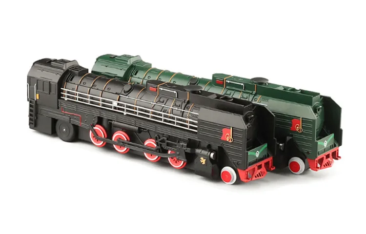 1:87 Retro Metal Steam Train Model Train Toy Pull Back With Lights And ...