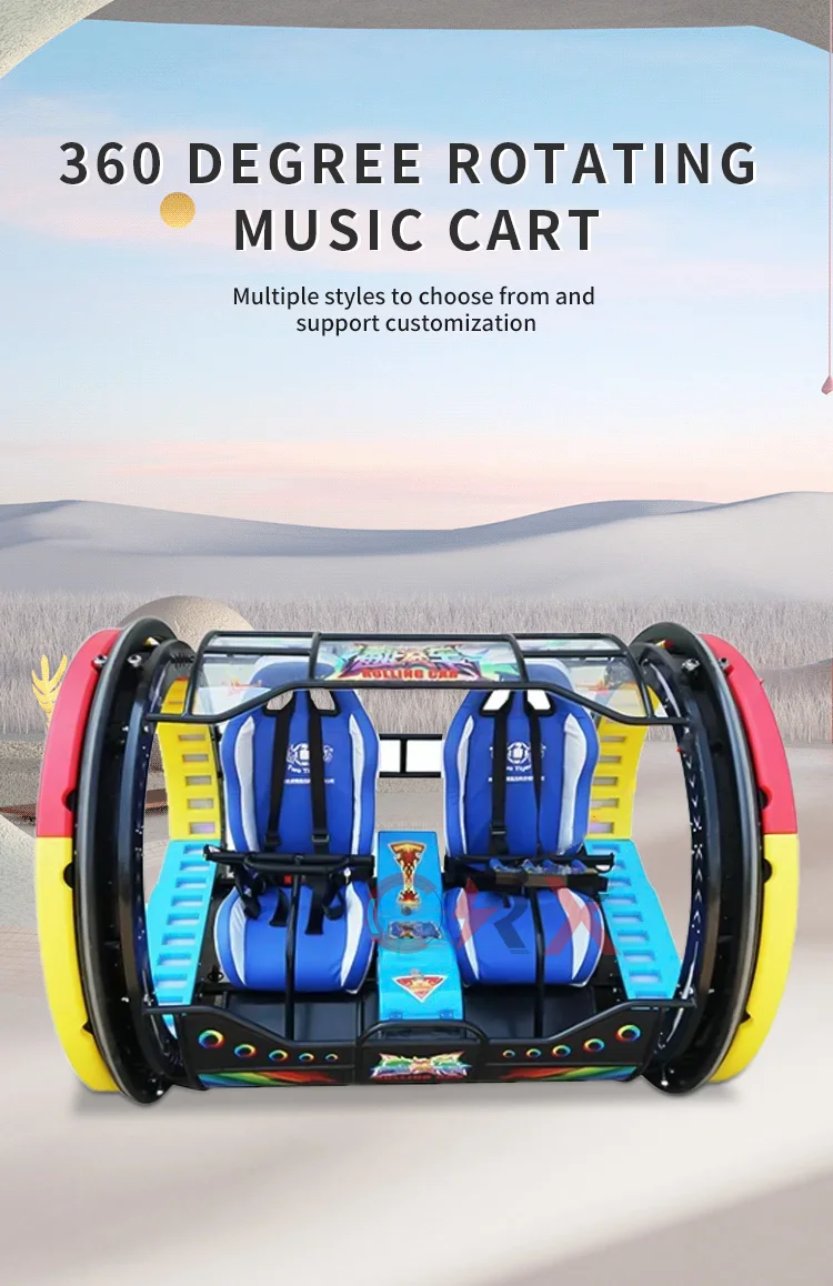 Outdoor Amusement Park Rides Electric Rolling Car With Double Seats 360 ...