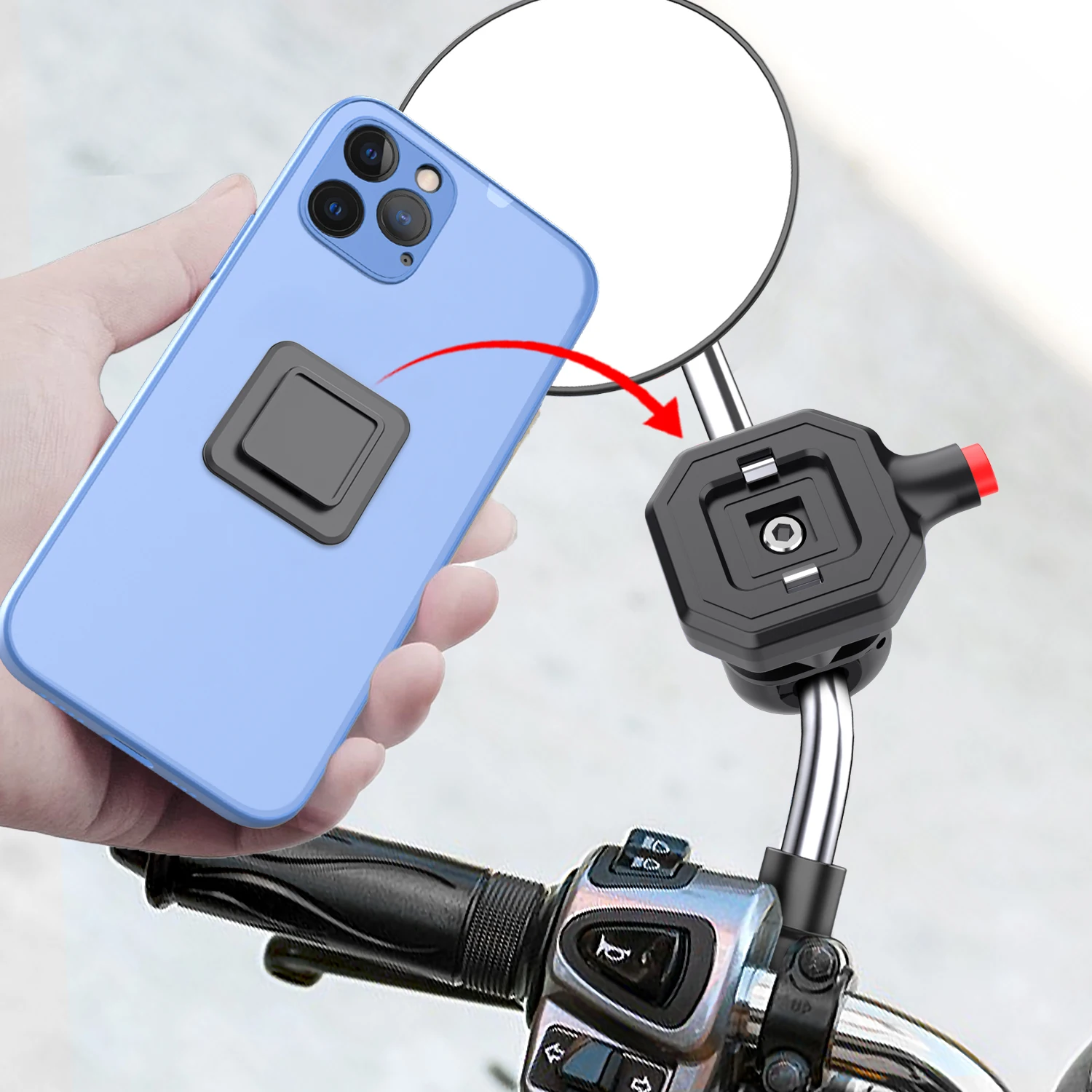 Universal Flexible Silicone Bike Phone Holder Mount for 4-7.2 Inch Bicycle and Motorcycles Quick ...