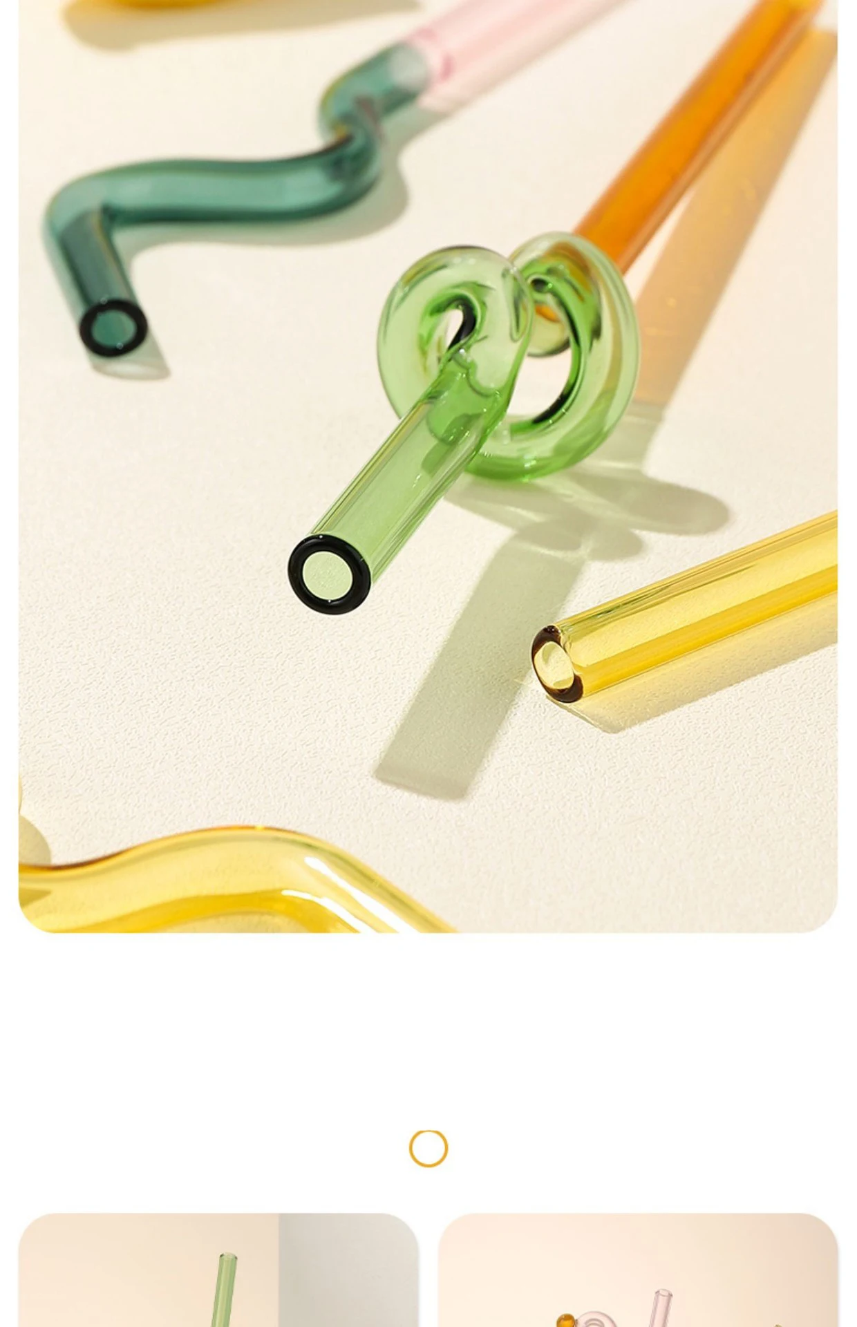 Reusable Cocktail Stirrers Glass Wavy Straw Twist Curly Glass Straws ...