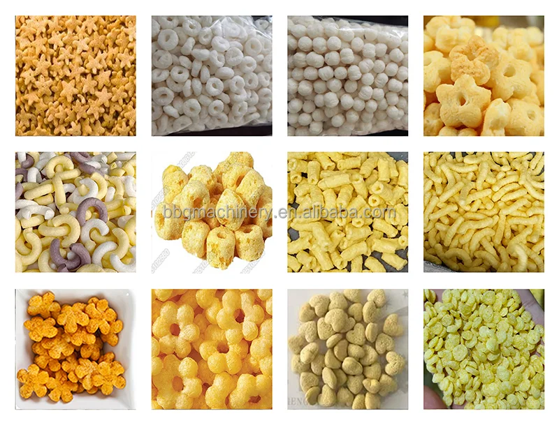 Cheese Cereal Puffed Corn Snacks Production Line Flakes Sticks Extruder ...