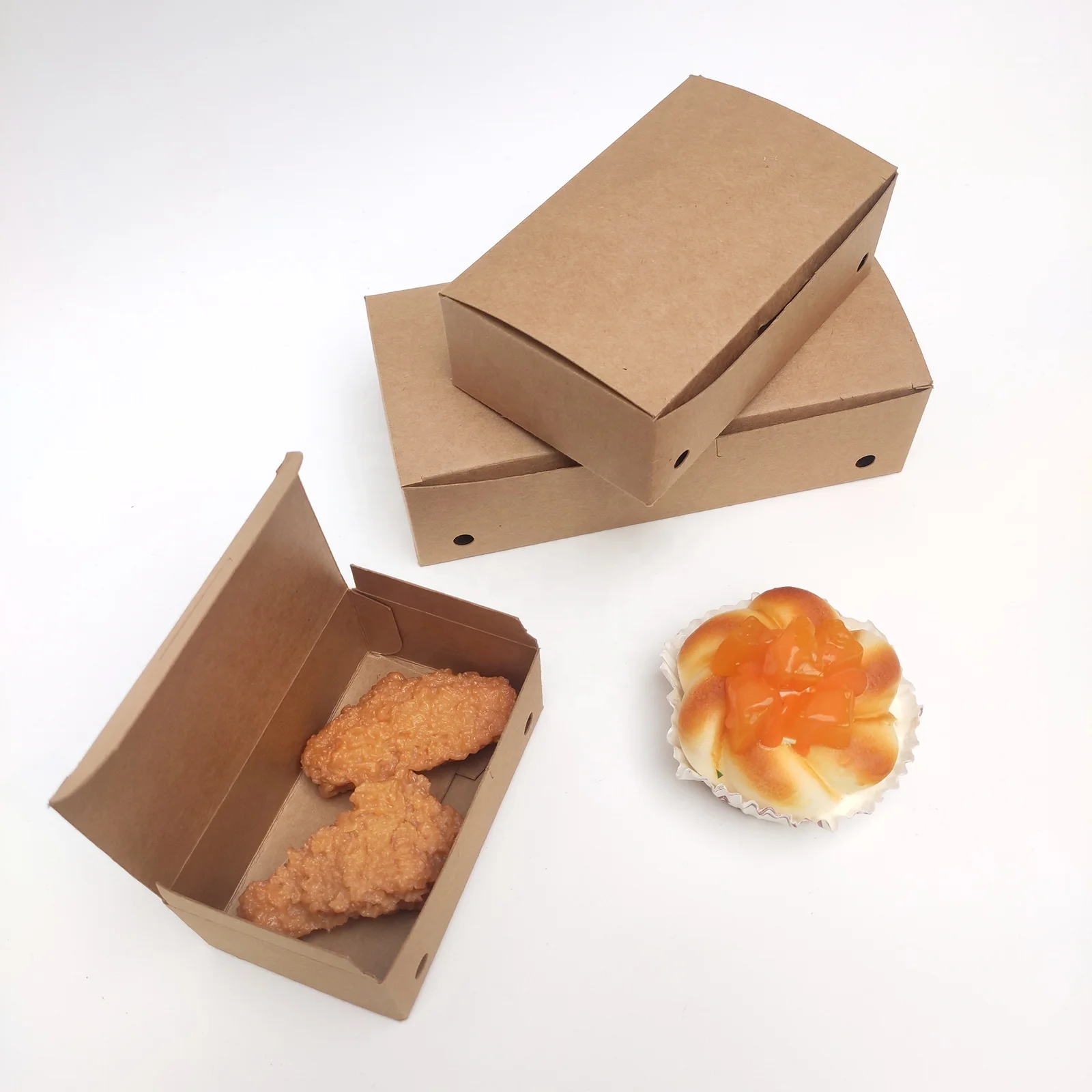 Customized Food Grade Kraft Paper French Fried Chicken Wing Take Out ...
