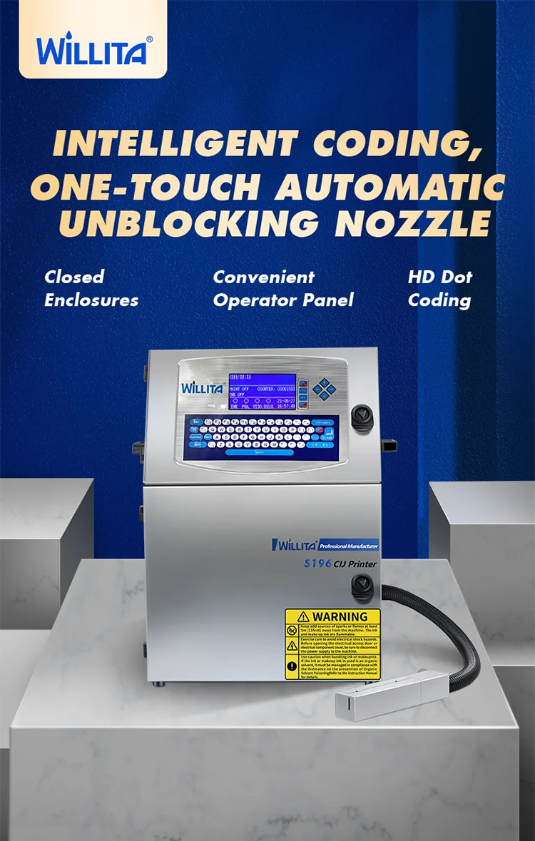 High Effective Batch Code Continuous Cij Inkjet Printer On Product Line Factory Packaging Date ...