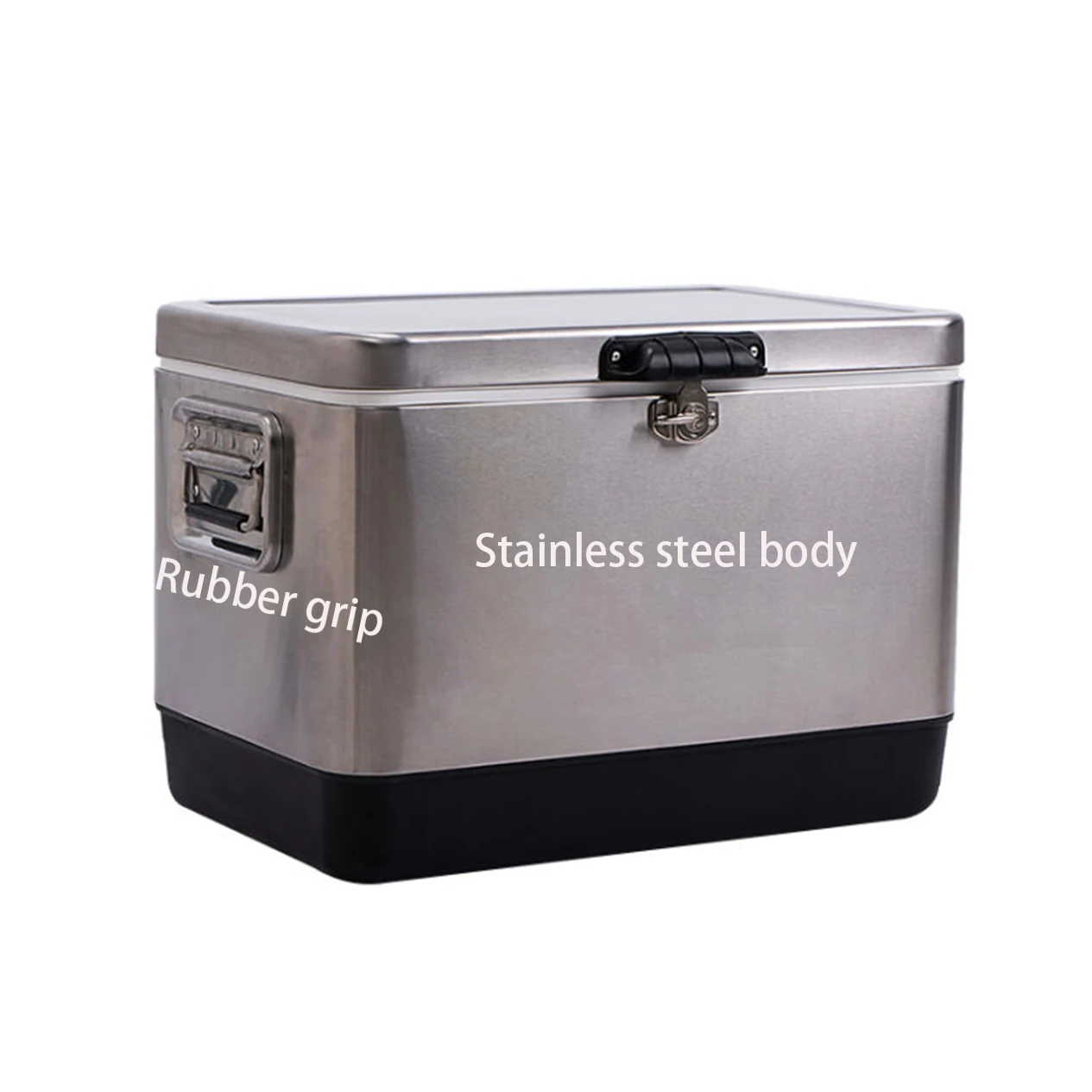 54qt Stainless Steel Rolling Party Cooler Modern Industrial Style Small ...
