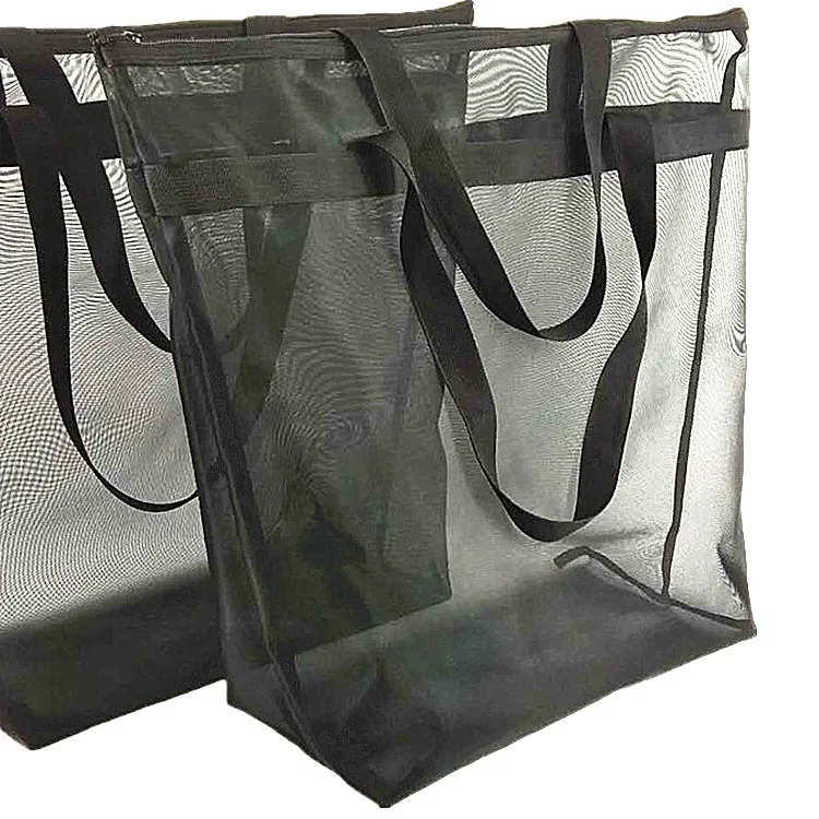 Large Capacity Mesh Shopping Transparent Mesh Storage Nylon Handbag ...