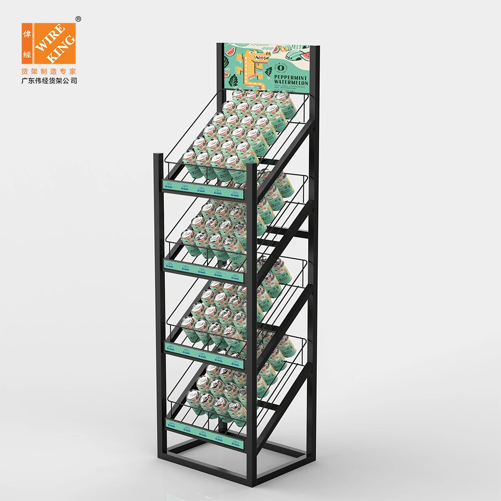Custom Beverage Display Racks Supermarket Convenience Store Drink Shelf ...