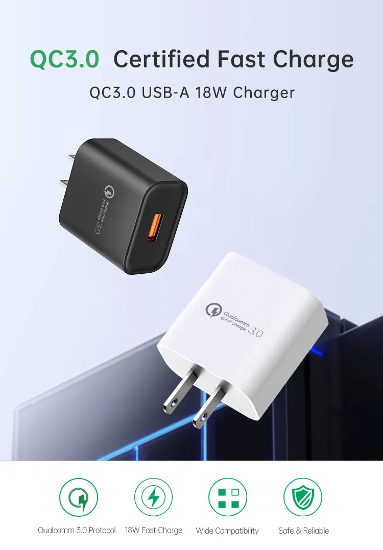 18W Qualcomm Quick Charge 3.0 Travel Wireless Charger