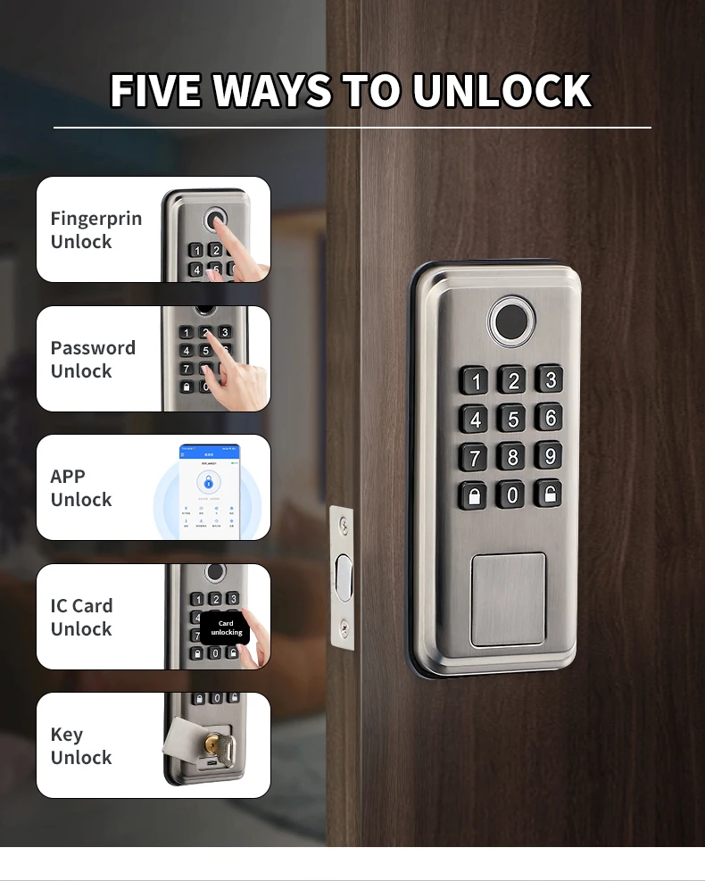 High Security Waterproof Bedroom Door Ttlock Deadbolt Digital ...