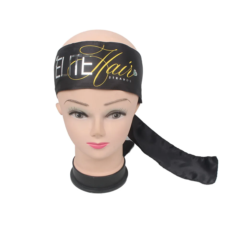 Custom Double Layered Logo Satin Bonnet With Edge Scarf Set Colorful ...