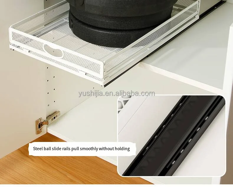 55cm Slide Out Cabinet Drawer Pull Out Wire Basket Cabinet Organizer ...
