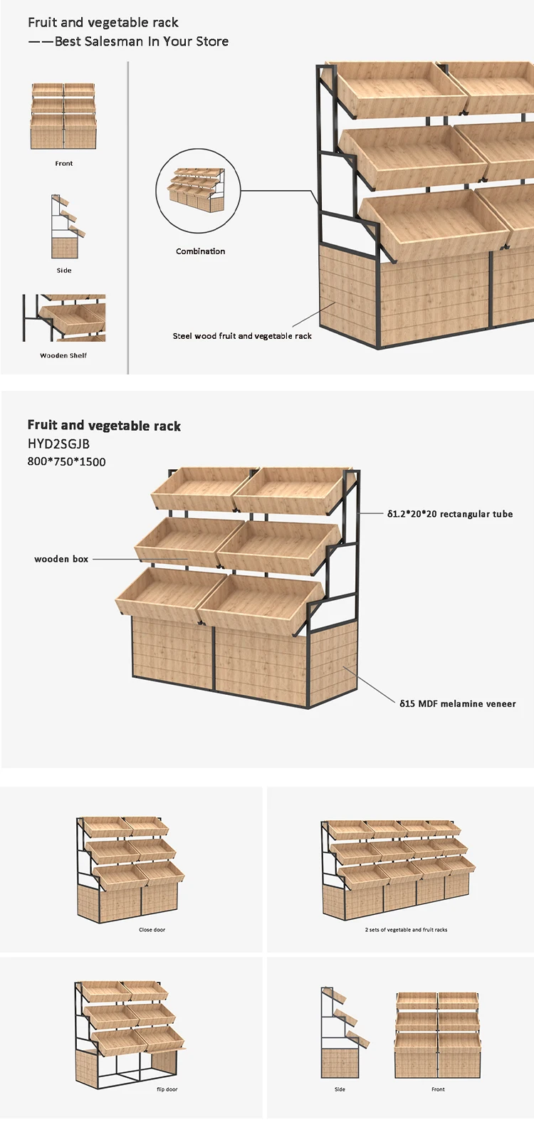 Fruit And Vegetables Display Rack For Supermarket Vegetable Shelf Rack ...