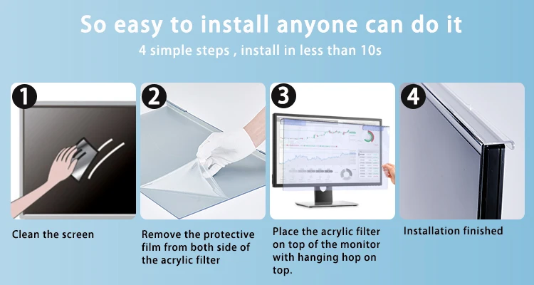 Customizable Size Computer Privacy Screen Filter Hanging Removable ...