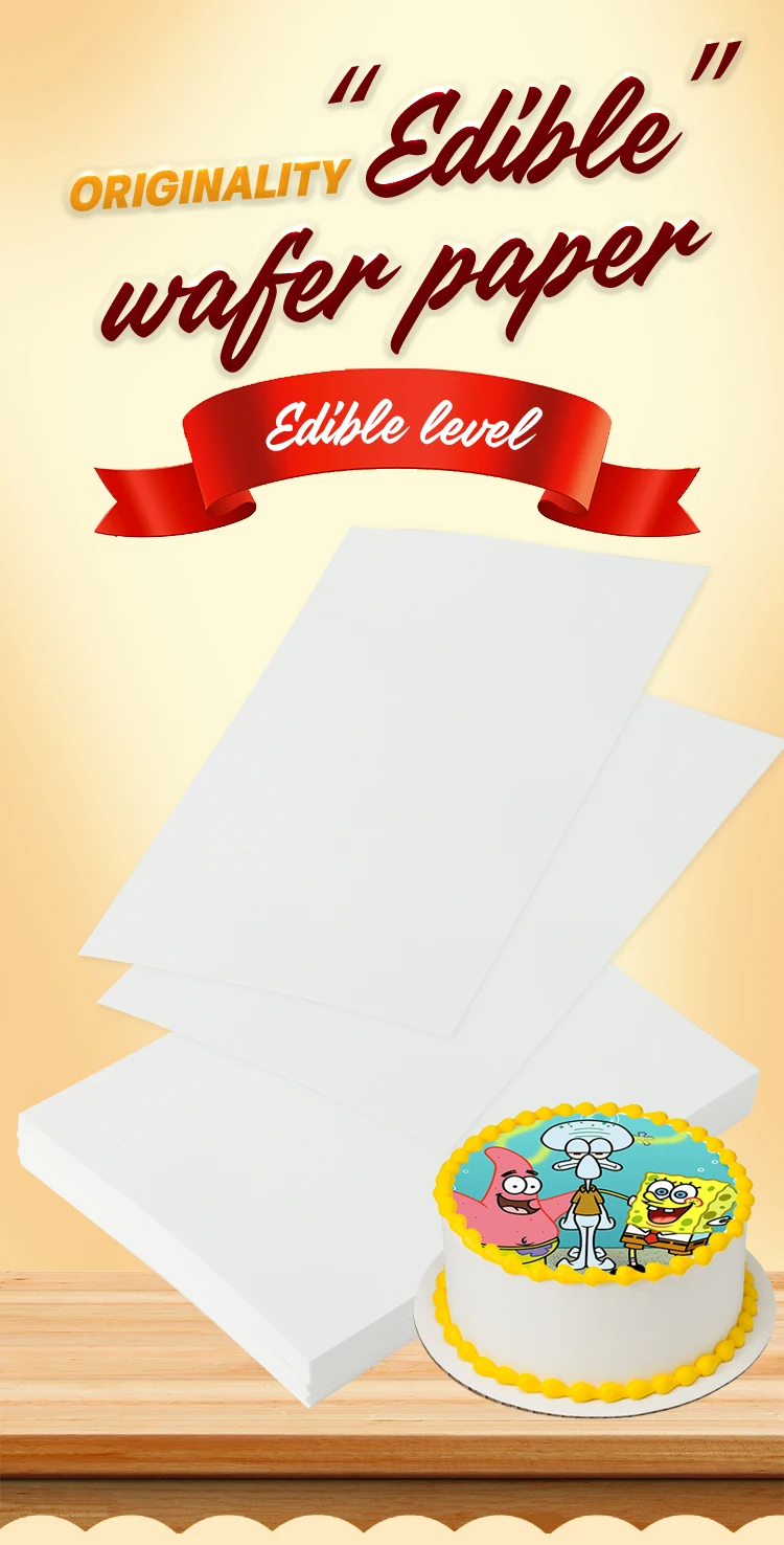 50pcs Edible Wafer Paper 0.6 Mm A4 Size Cake Using Edible Wafer Paper ...