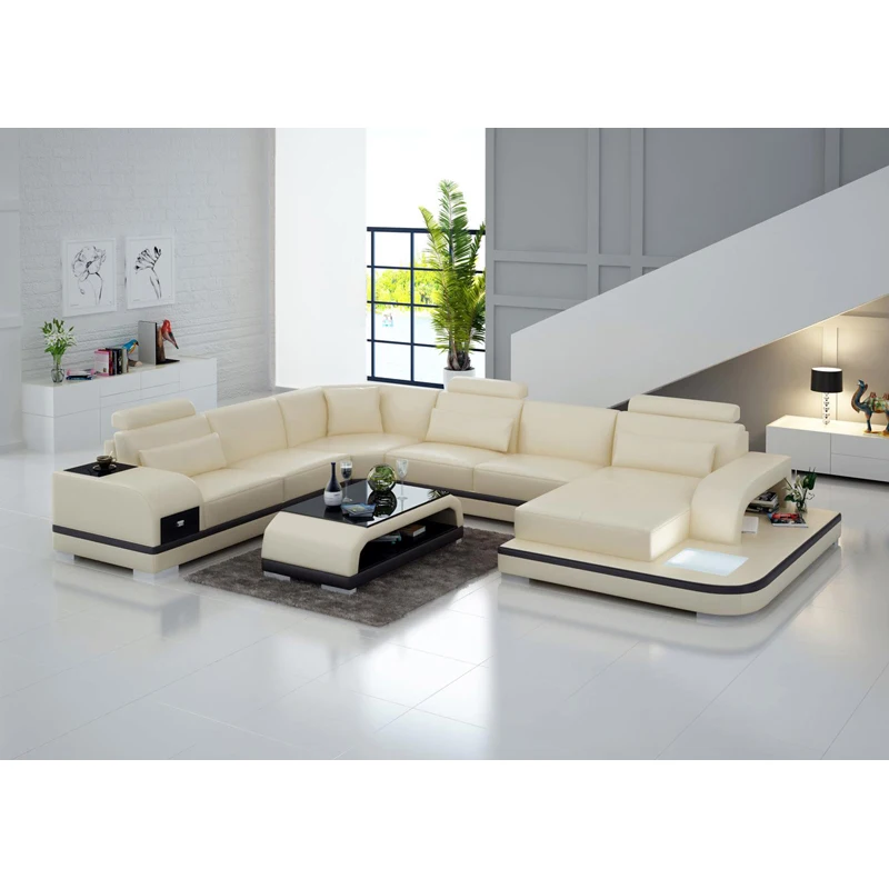 Luxury 7 Seater Sofa Set Leather Sofa With Morden Sectional Leather ...