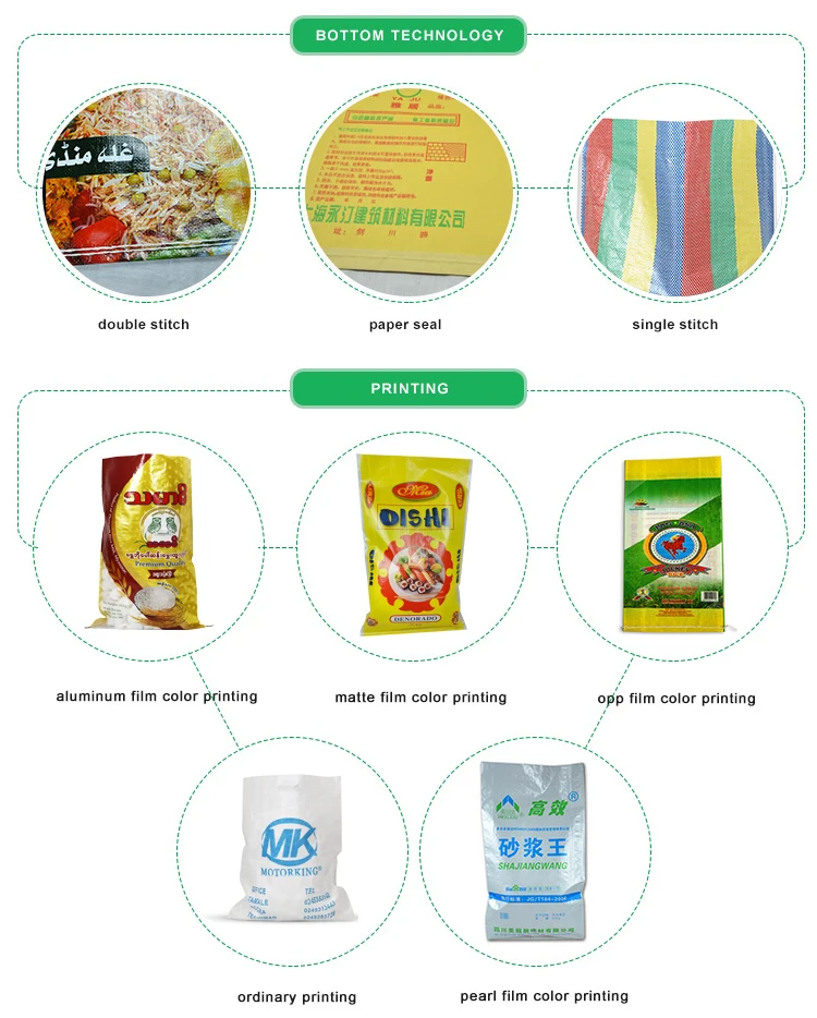 Organic Pp 100kg Different Types Packaging Rice Packing Bag 50kg Design ...