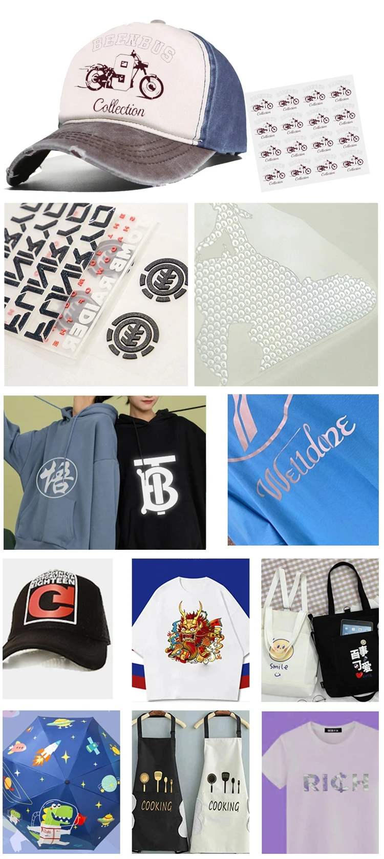 Custom Heat Transfer Sticker Garment Labels for Clothing