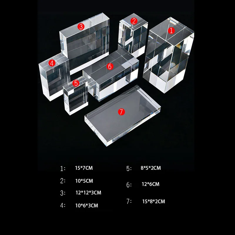 Transparent Crystal Square Rectangular Square Glass Pillar Support ...