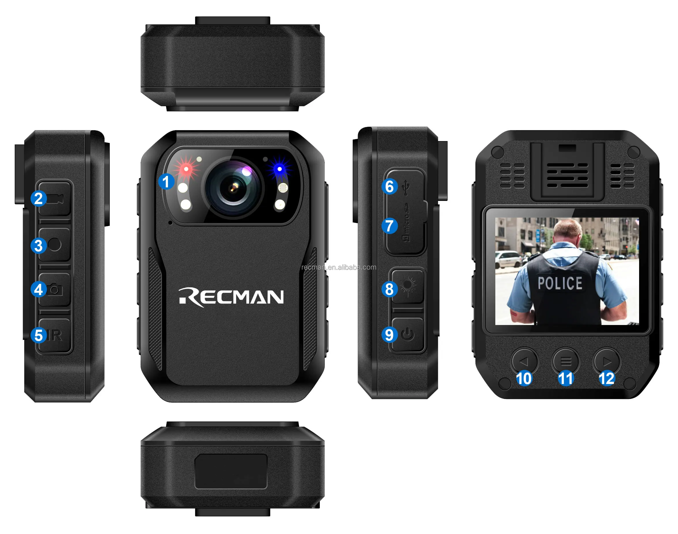 Odm Hd 1296p Night Vision Portable Body Camera With Wifi Video ...