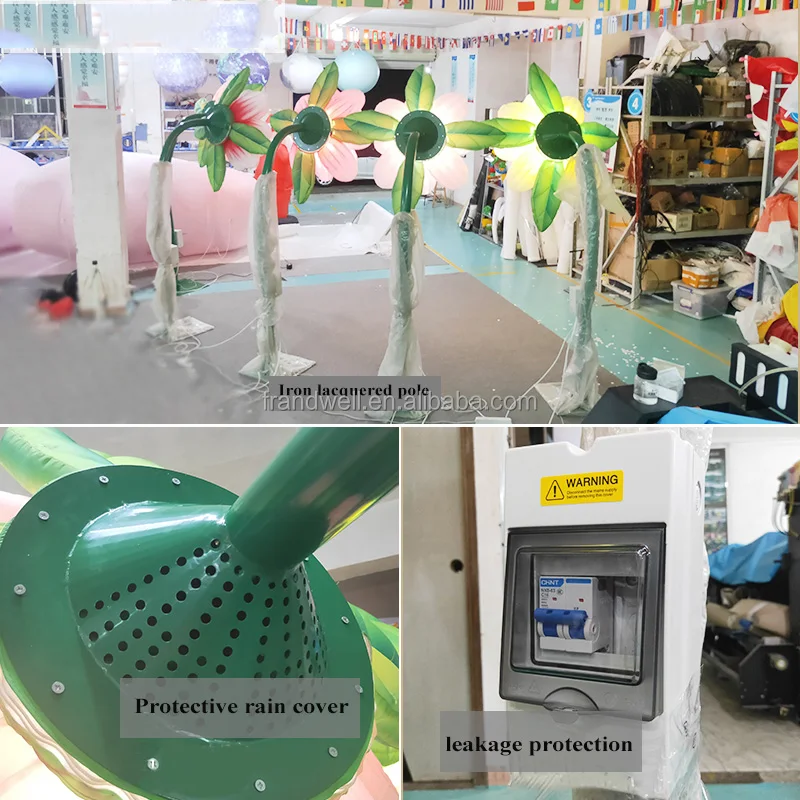 Life Size Animatronic Artificial Plant Simulation Flower Light For Mall ...