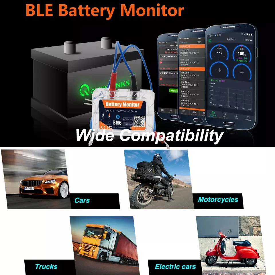 BM6 Wireless 12V Battery Tester with APP Monitor & Health Record
