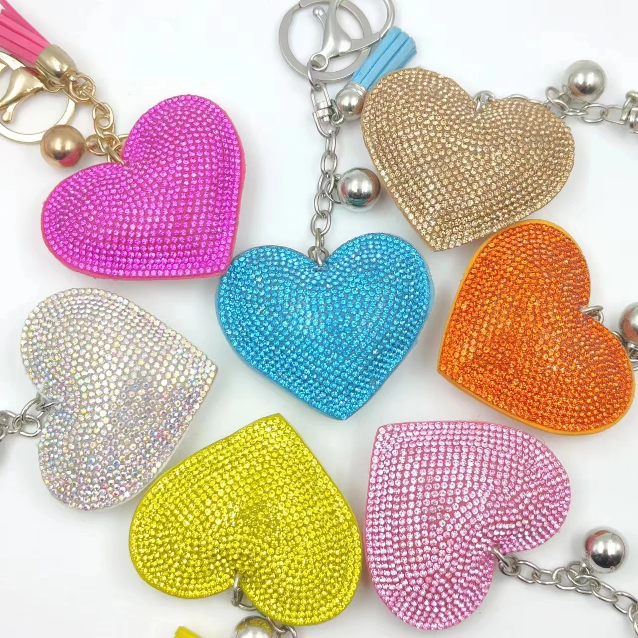 Direct Selling Love Heart Shape Single Color Keychain Bag Charm Pendant ...