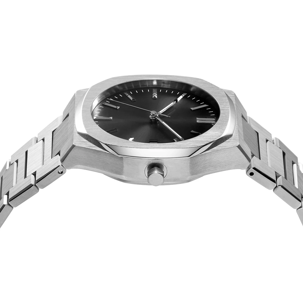 Luxury Brushed Stainless Steel Watch with Automatic Movement