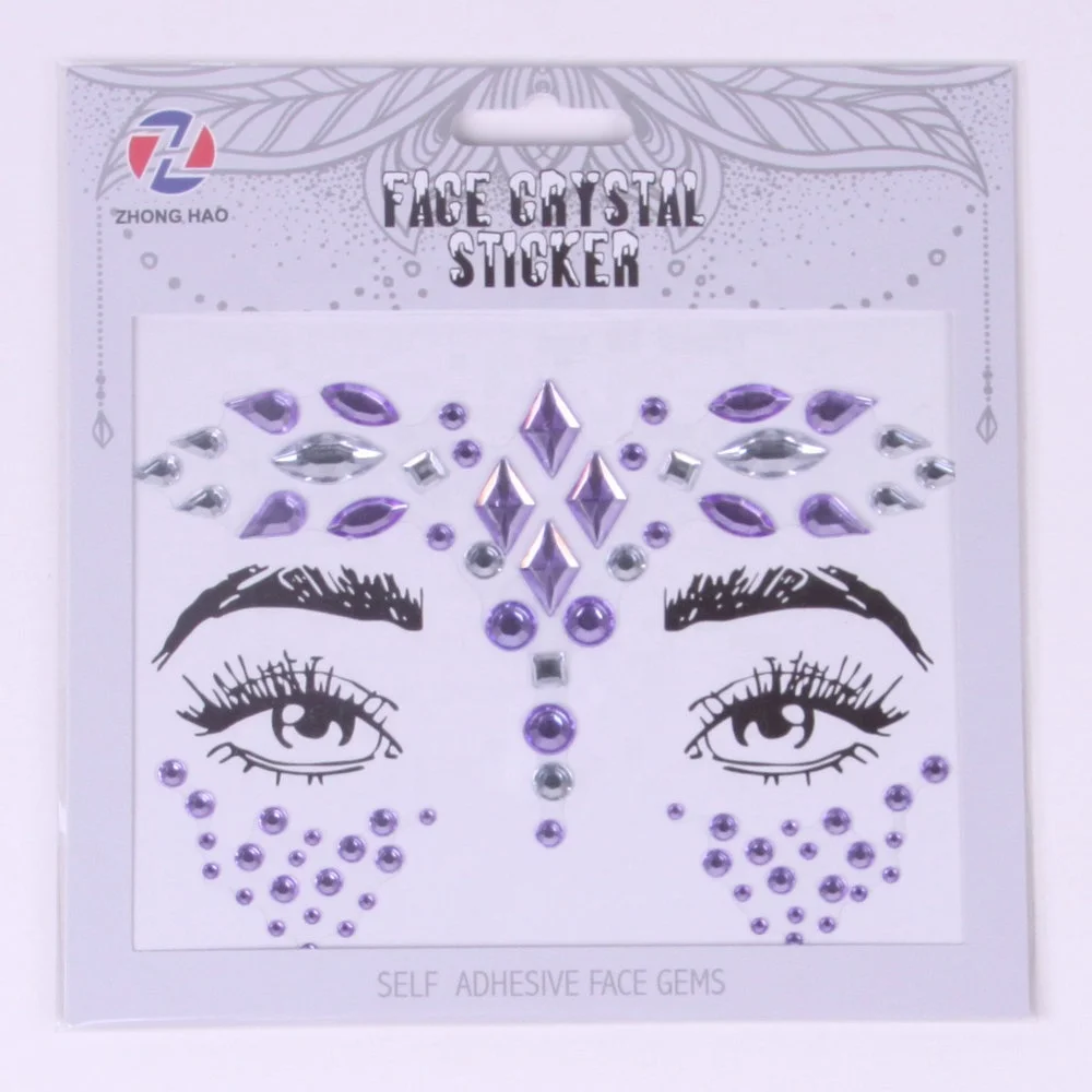 Face Crystal Sticker Acrylic Drill Paste Party Water Drill Music ...