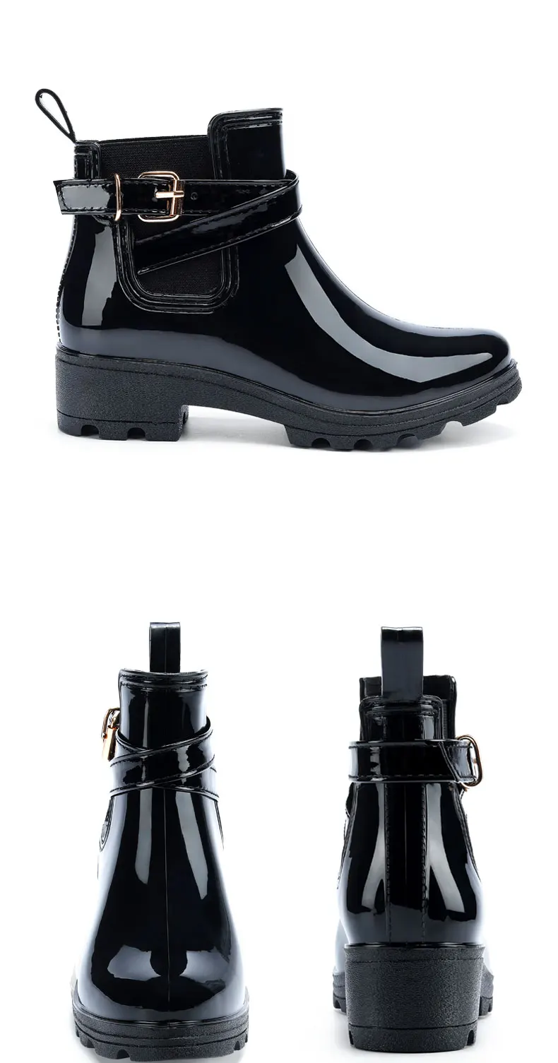 Fashion Short Rain Boots For Women Waterproof Garden Shoes Chelsea ...