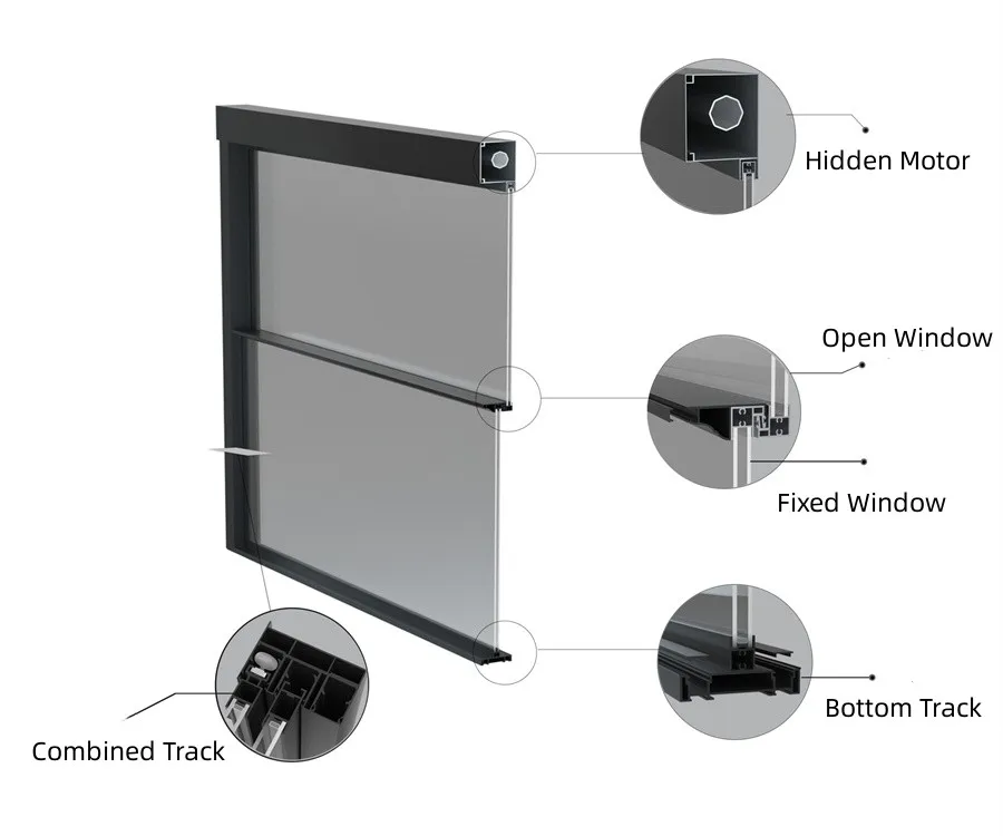 Modern Electric Motorized Aluminium Sliding Windows & Doors