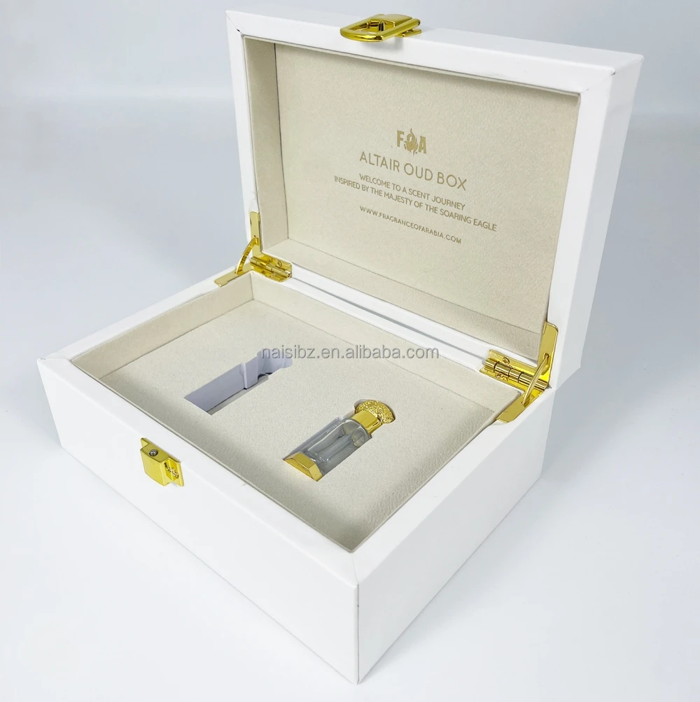 OEM Mdf Wood Boxes Perfume Gift Box Arab Oud 100ML Bottle Luxury PU ...