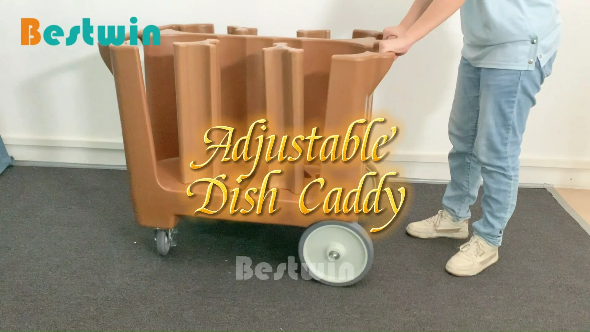 Restaurant Hotel Plastic Dishes Storage Trolley Adjustable Plate Caddy ...
