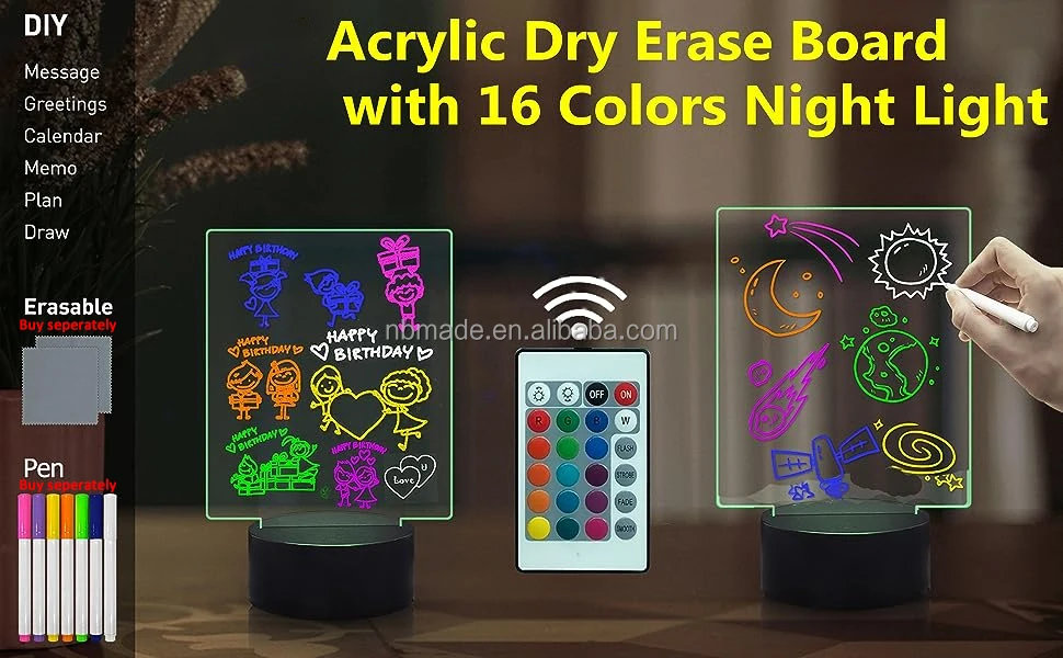 Hot Deals Erasable Writable Board Creative Diy Rgb Led Memo Message ...