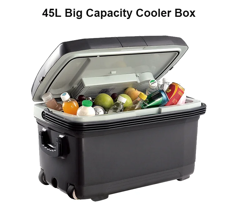 Portable Electric Car Cooler Box 12v 45 Liter Cooler Box with Wheel ...