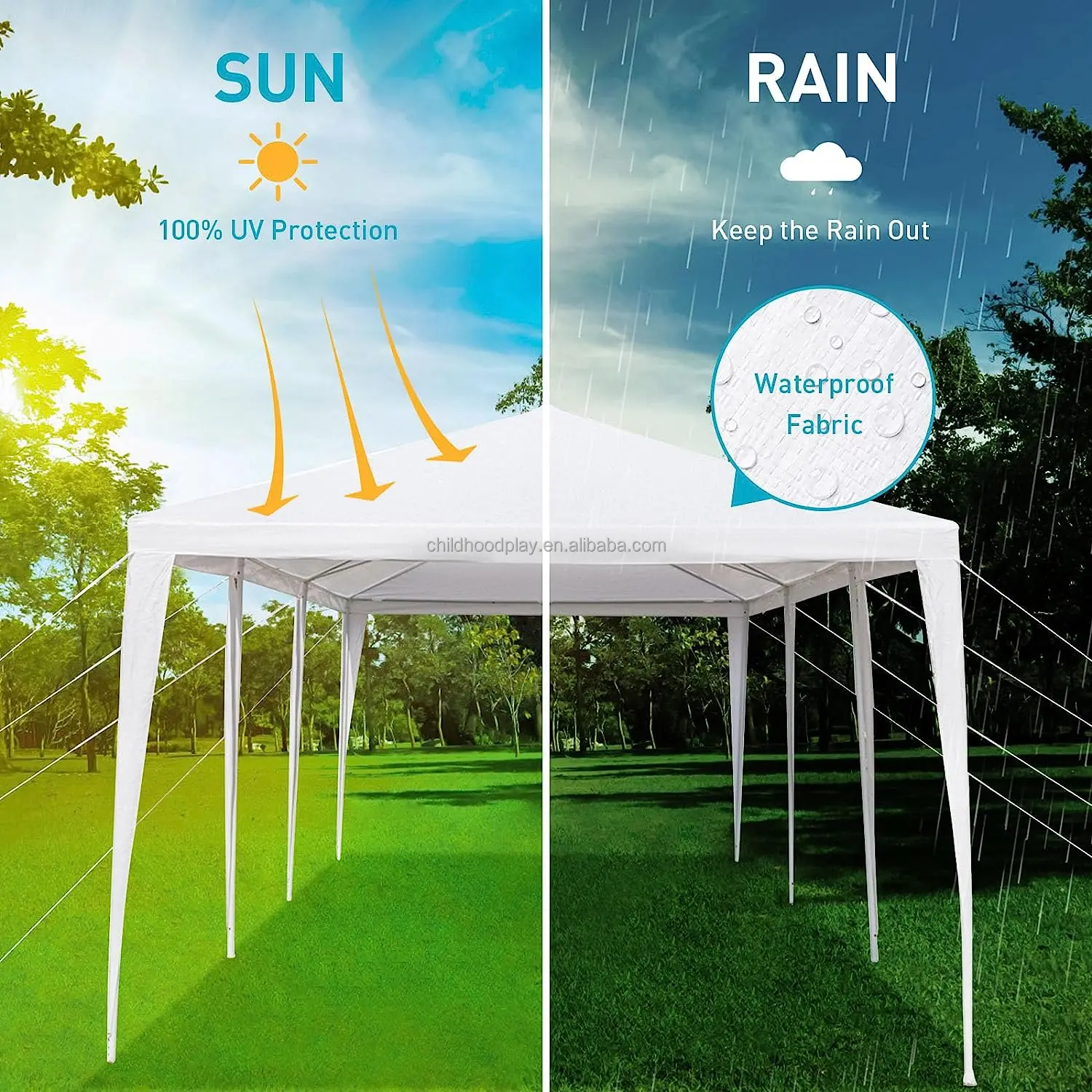 CHILDHOOD Waterproof Heavy Duty Tent Wedding Parties Event Aluminum ...