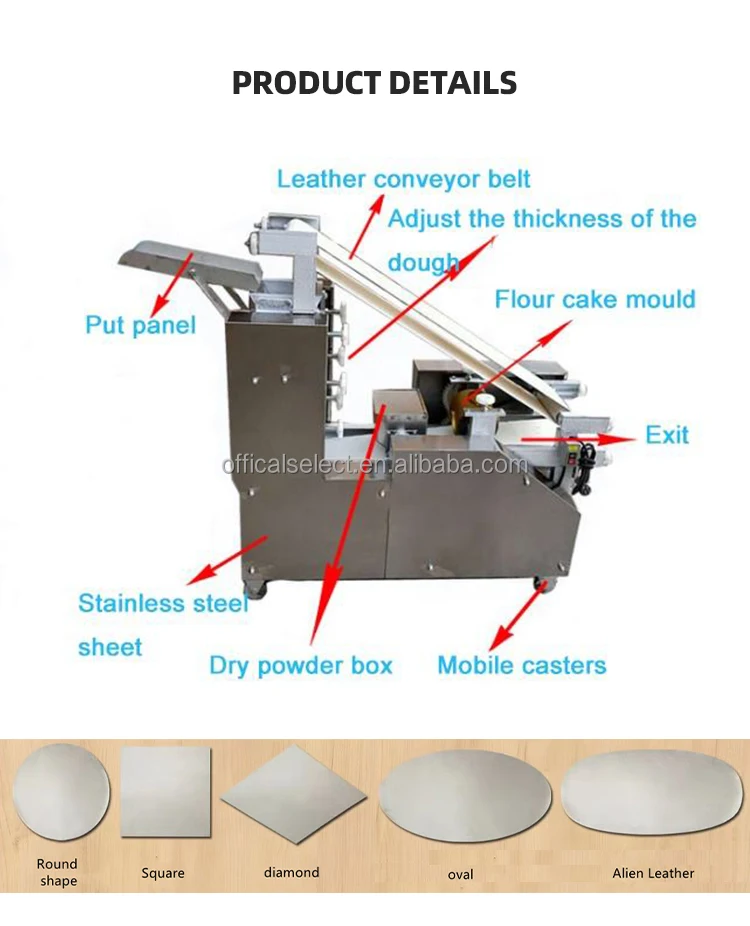 Chapati Automatic Pizza Croissant Presser Sheeter Small Fondant Cutter ...