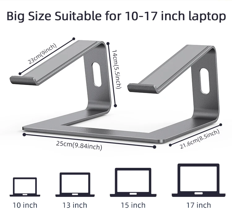 Portable Foldable Height Adjustable Laptop Holder Matte Black Best ...