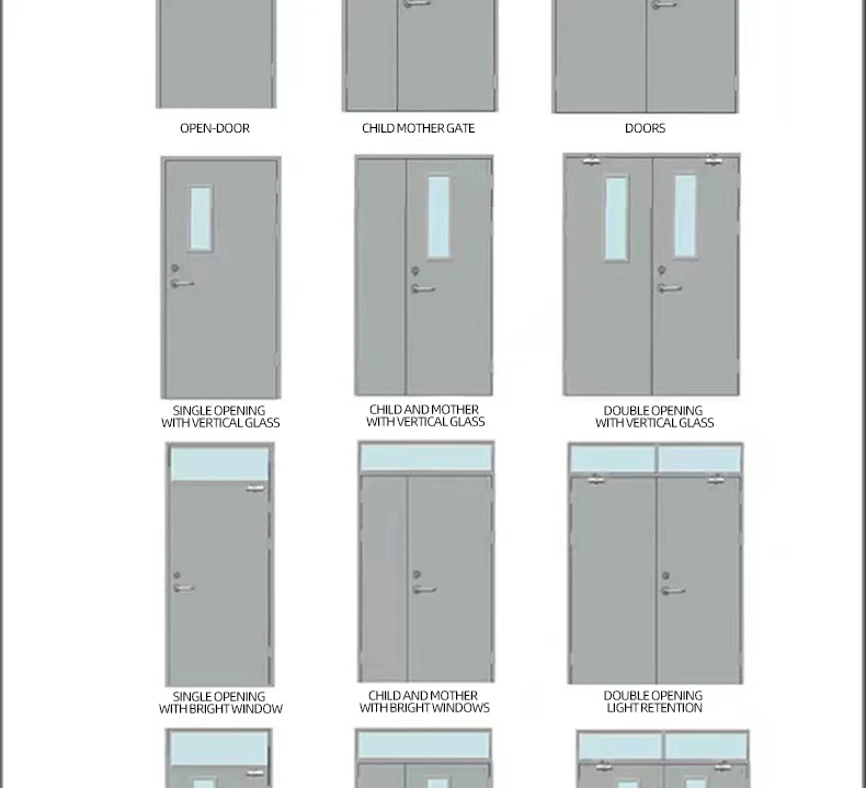 Latest Design 1.5 Hours Safety Fire Resistant Rated Door Steel Fire ...