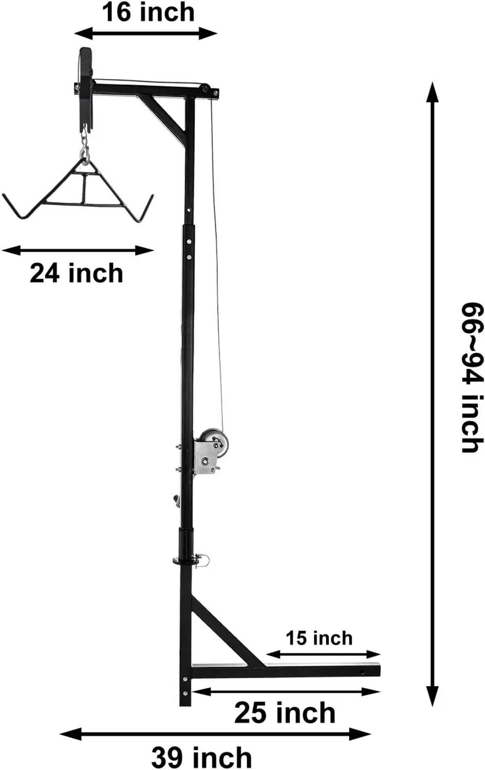 JH-Mech Hoist for Deer OEM Adjustable Height Black Powder-Coated Lift ...